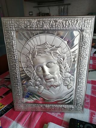 Cornice di Gesù in argento 31x40