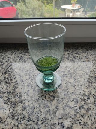 Bicchiere vetro verde porta cero
