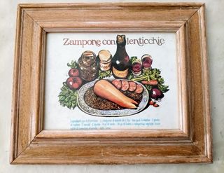 Stampa protetta da un vetro zampone con lenticchie