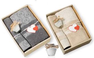 BRANDANI SET ASCIUGAMANO E OSPITE 100% COTONE