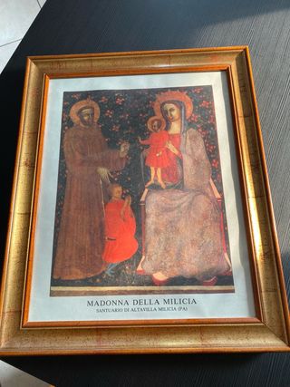 Cornice con tela della madonna