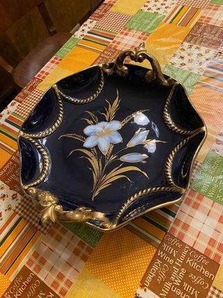 Grande vassoio vintage dipinto a mano