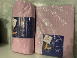 Lenzuolo matrimoniale sotto + 2 federe Rosa