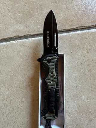 coltello a serramanico tascabile, in acciaio inox