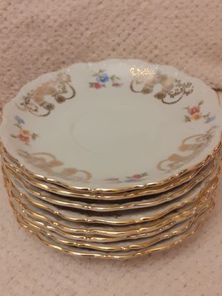 Set di 8 piattini porcellana bavarese