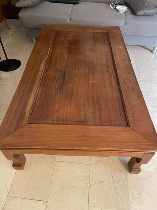 Tavolino vintage basso in legno da salotto