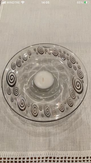 Piattino porta teelight con disegni in argento