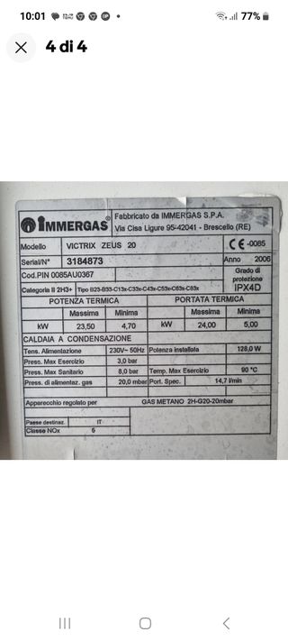 CALDAIO IMMERGAS ZEUS 20KW