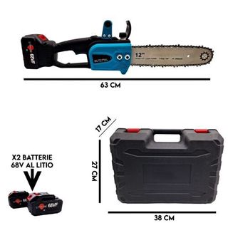 motosega elettrica 800w con 2 batterie 68v profess