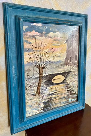 Inverno,ponte in riva al fosso