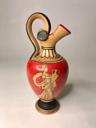 Vaso anfora in terracotta dipinta