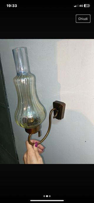 2 lumi in ferro battuto appliques