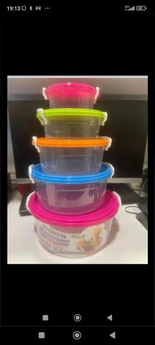 Set 5 contenitori con coperchi salva freschezza