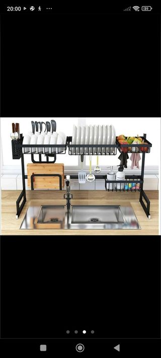 Scolapiatti in acciaio 85 cm