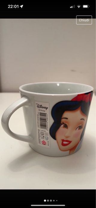 Tazza da the Biancaneve nuova con cartellino