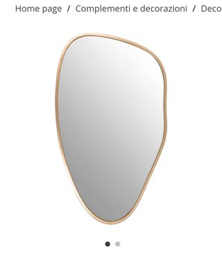 Specchio ovale dorato Gunnar