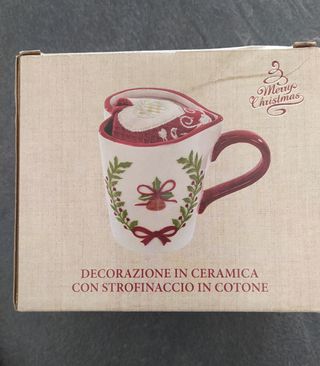 Tazza natalizia con strofinaccio