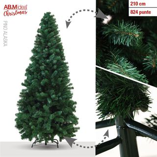 ALBERO DI NATALE TIPO PINO ALASKA 210CM 824 PUNTE