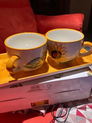 2 Tazzoni da Latte con vassoio (Made in Italy)