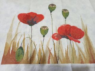 Tela ricamata a punto croce, handmade