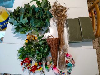 Set di piante artificiali+decorazioni