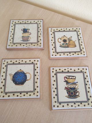 Sottobicchieri in ceramica e legno