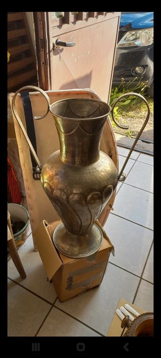 BELLISSIMA ANFORA IN RAME ARGENTATO