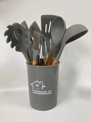 SET MESTOLI CUCINA 11 UTENSILI IN SILICONE MANICO