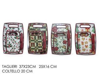 coppia di taglieri con kit coltelli