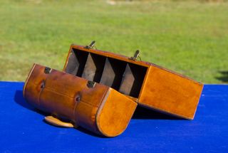 Valigetta in pelle portabottiglie/liquori