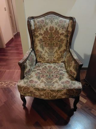 2 poltrone damascate a fiori