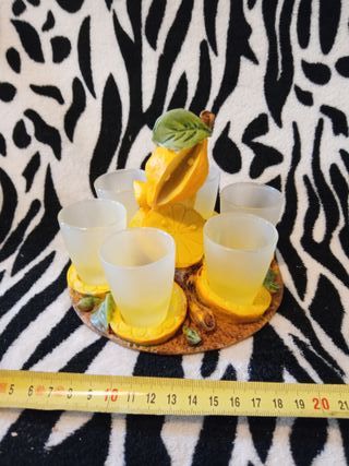 vassoio lemoncello e 6 bicchieri