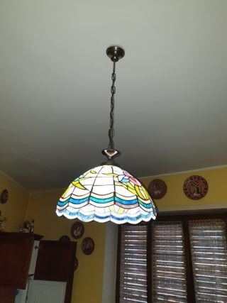 Lampadario in vetro piombato funzionante