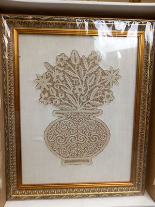 Quadro in ricamo Cantù e puro lino