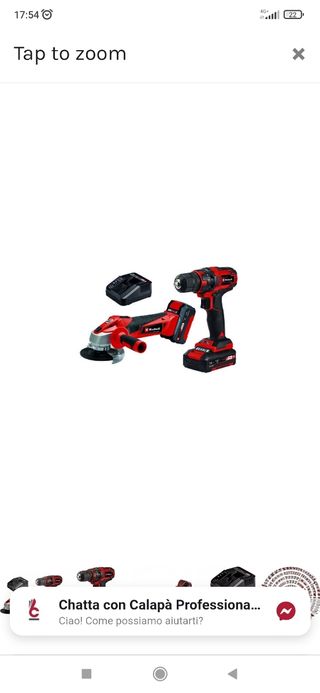Kit Einhell moletta più avvitatore 18v