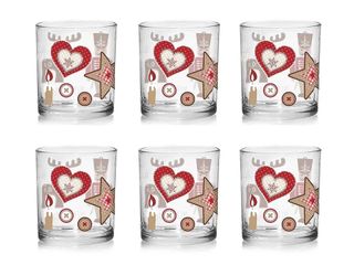 Set di 6 bicchieri da acqua Christmas in vetro con