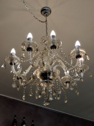 Lampadario antico in cristallo