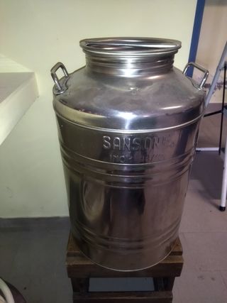 Bidone contenitore olio 50 kg acciaio inox