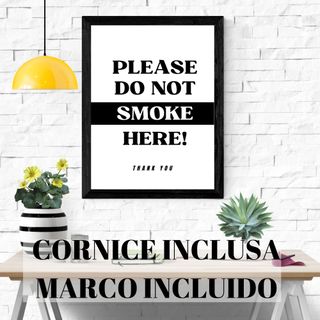 40x30 NO SMOKE - Stampa con cornice per locali