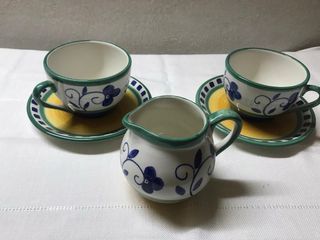 set tazze e brocca in ceramica