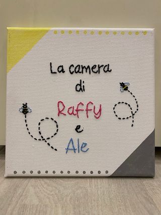 Tela dipinta e ricamata