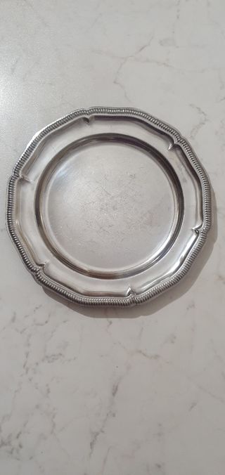 Vassoio tondo vintage acciaio Inox Pran