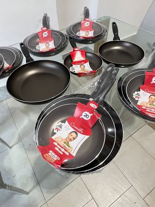 set 3 padelle alte antiaderenti Made in italy