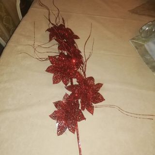 Fiori artificiali natalizi glitterati