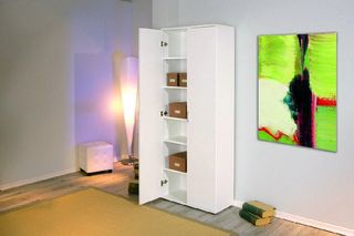 ARMADIO NUOVO 2 ANTE IN LEGNO LAMINATO CON RIPIANI