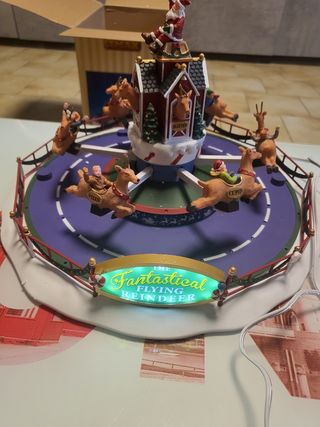 Giostra renne volanti babbo natale lemax