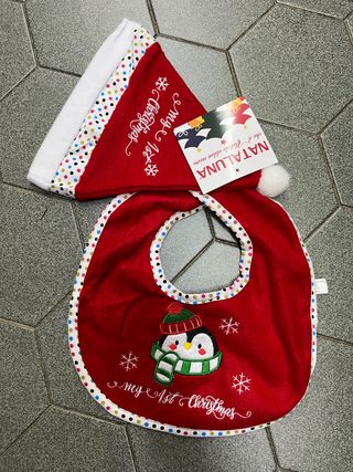 set Bavetta con cappellino Natale
