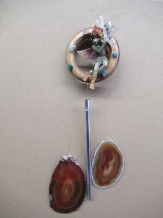 Sonaglio a Vento con Agata Tagliata e Pietre Dure