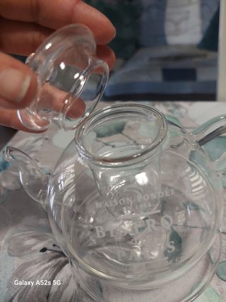 Teiera con tazza vetro soffiato