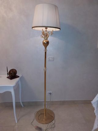 Lampada a piantana da terra Oro con paralume